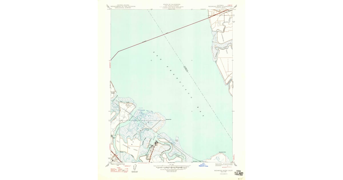 1948 Map of Redwood Point, San Mateo County, CA — High-Res | Pastmaps