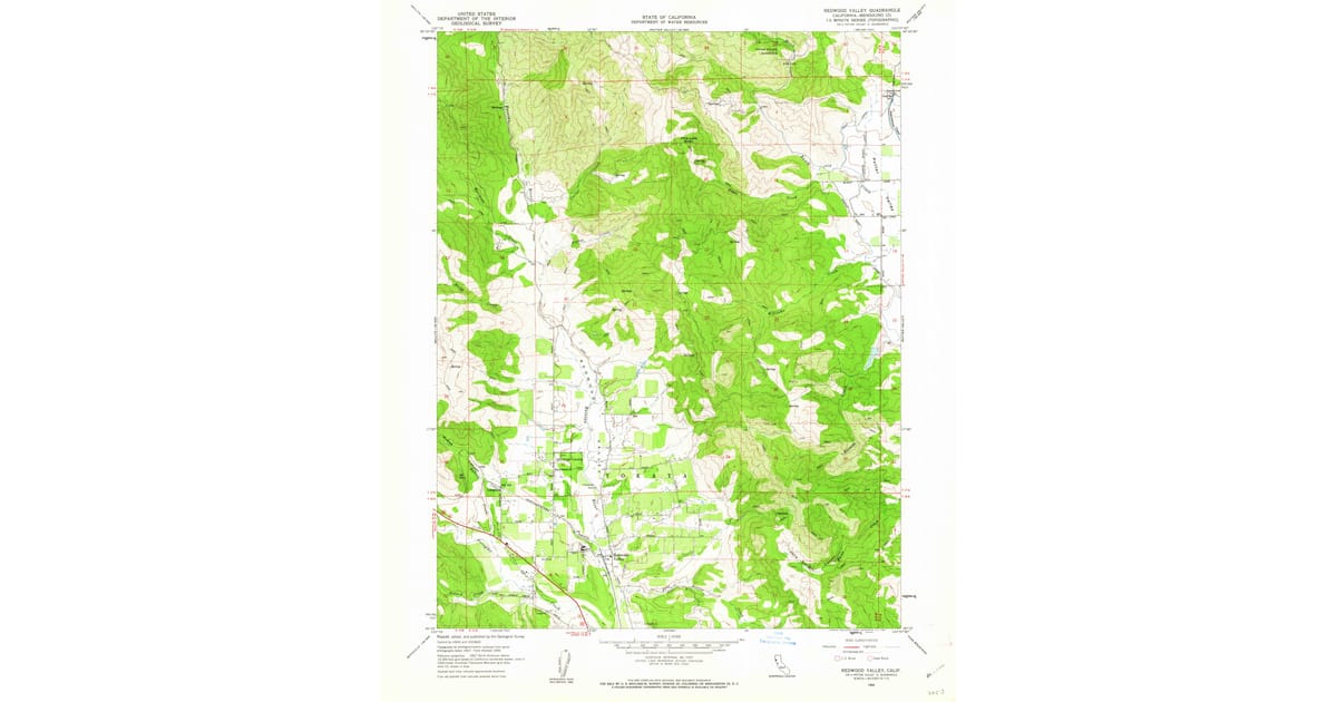 1960 Map of Redwood Valley, CA — High-Res | Pastmaps