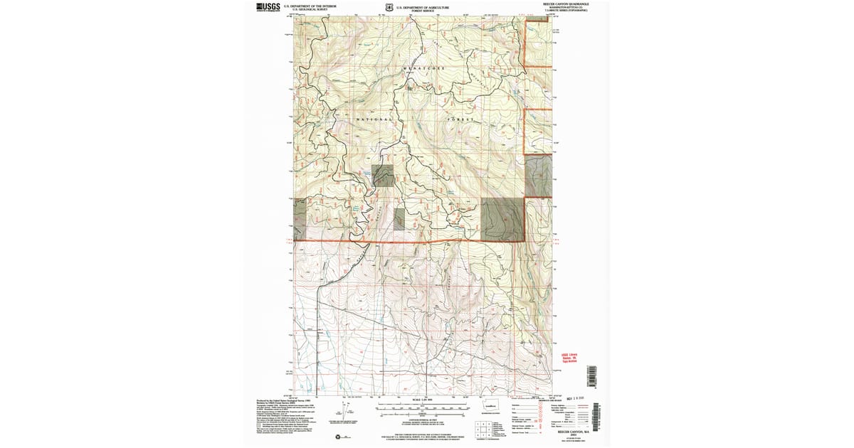 2003 Map of Reecer Canyon, Kittitas County, WA — High-Res | Pastmaps