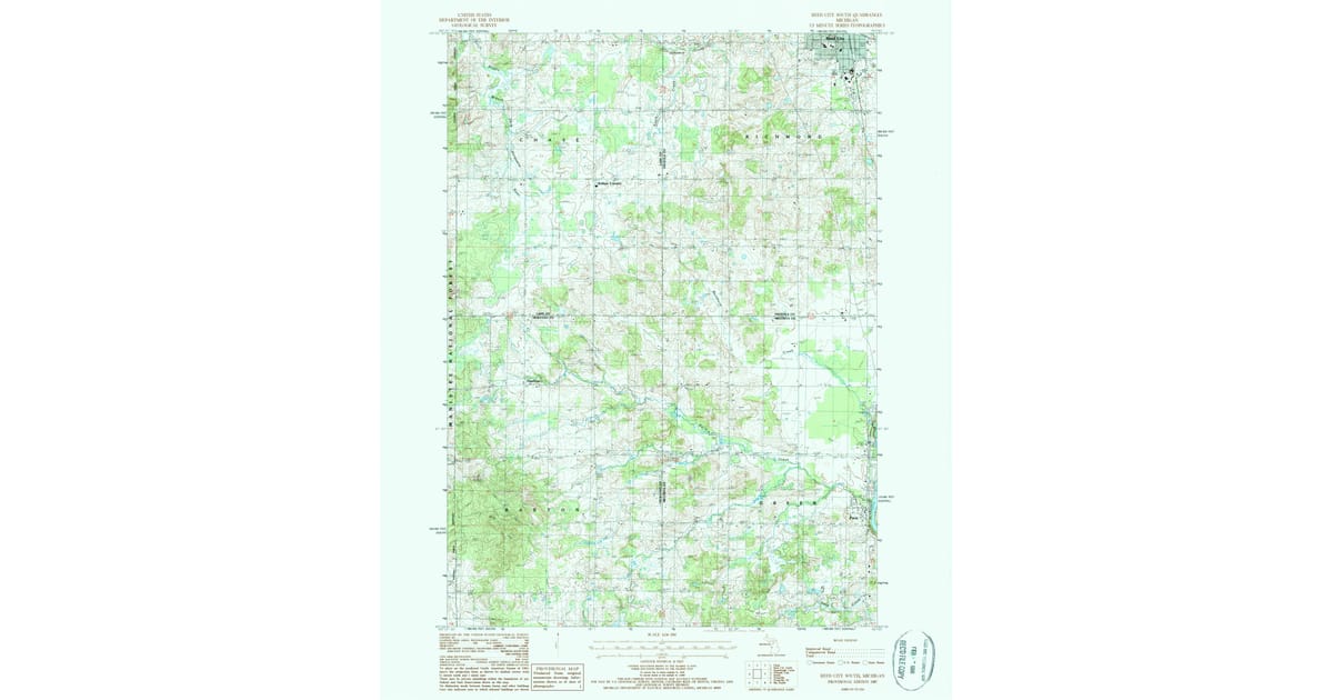 1987 Map of Reed City South, Mecosta County, MI — High-Res | Pastmaps