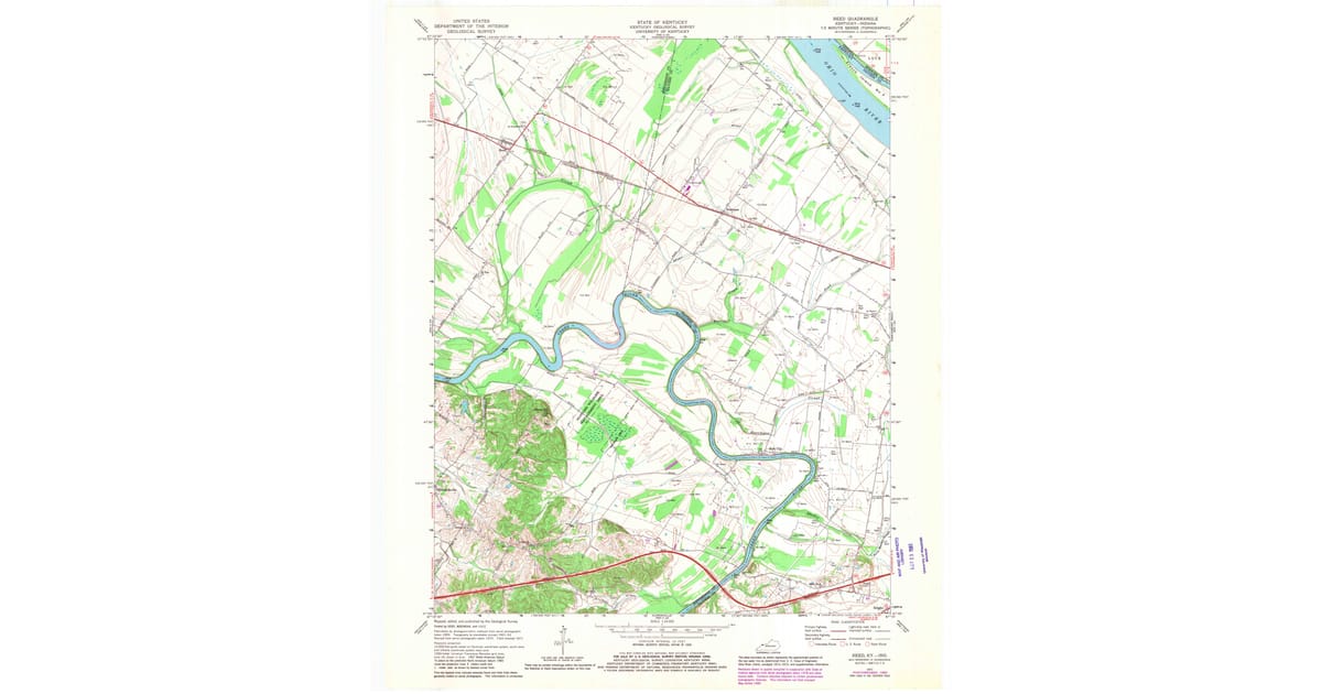 1971 Map of Reed, Henderson County, KY — High-Res, 1981 Print | Pastmaps