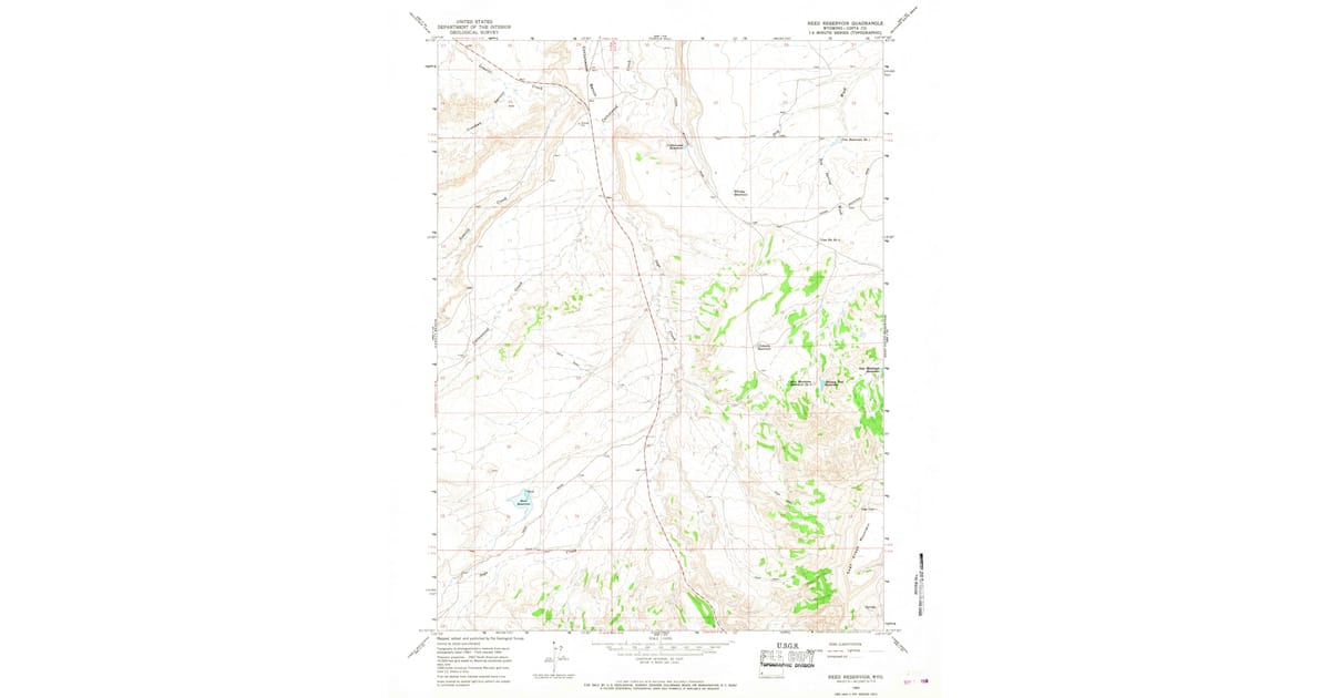 1964 Map of Reed Reservoir, Uinta County, WY — High-Res | Pastmaps