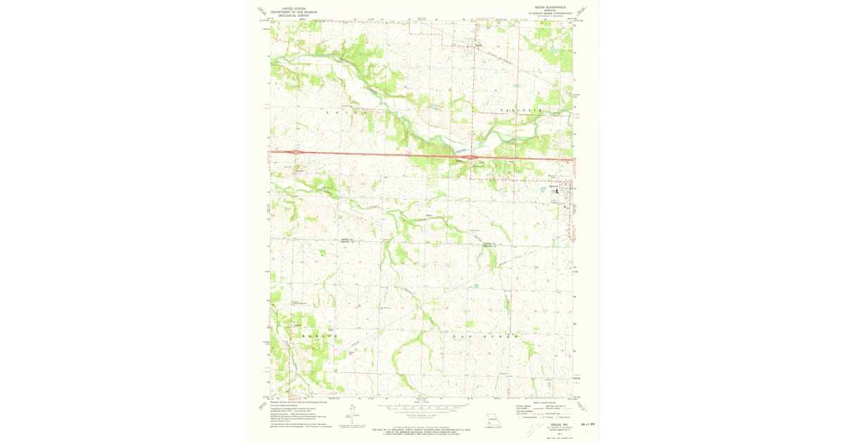1971 Map of Reeds, MO — High-Res | Pastmaps