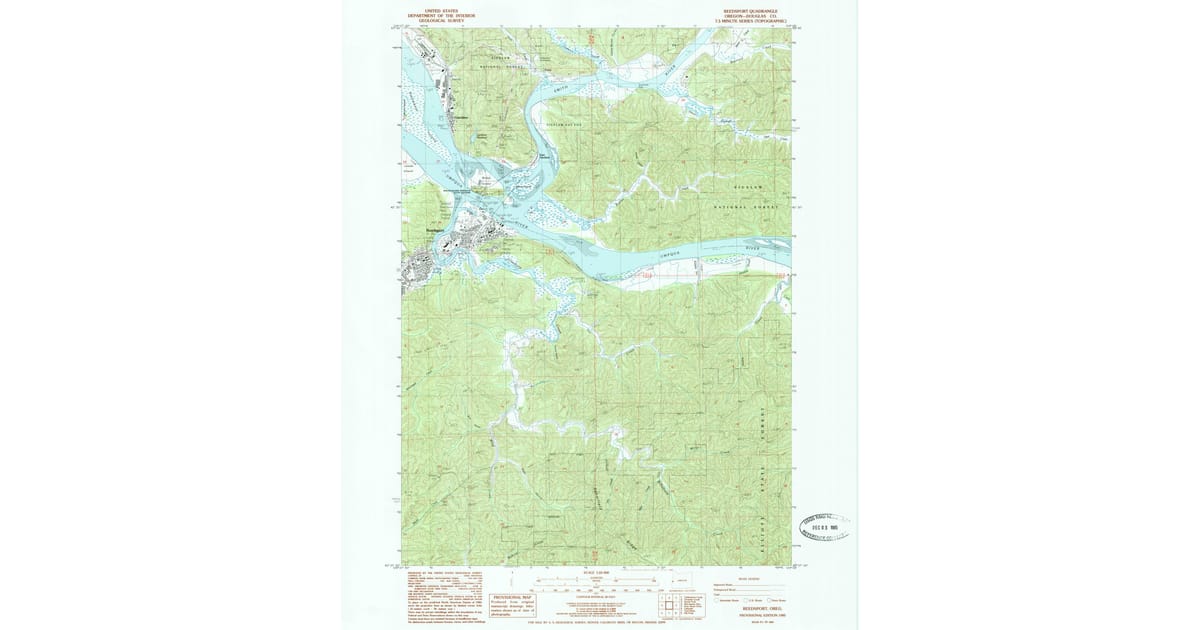 1985 Map of Reedsport, OR — High-Res | Pastmaps