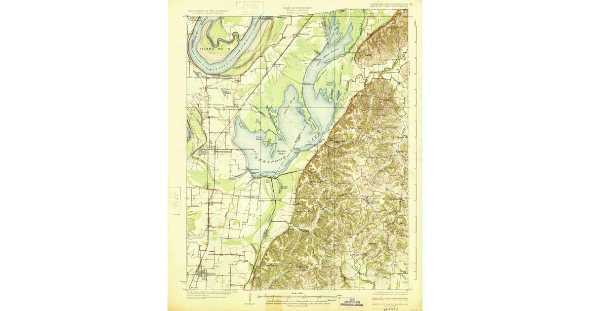 1925 Map of Reelfoot Lake, Obion County, TN — High-Res | Pastmaps