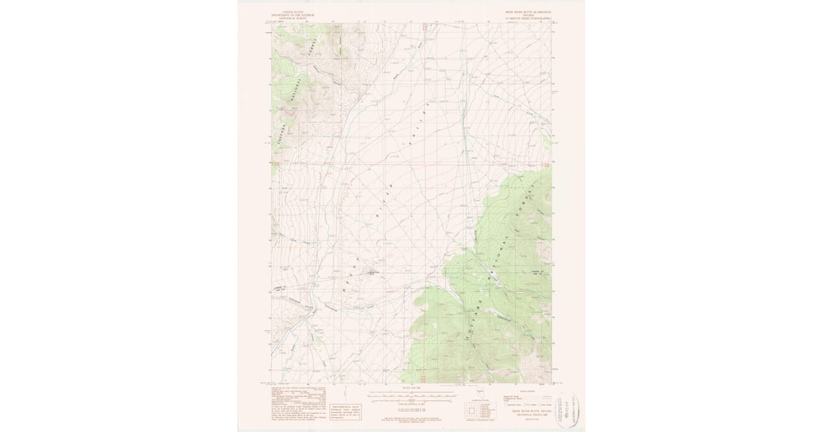1988 Map of Reese River Butte, Lander County, NV — High-Res | Pastmaps