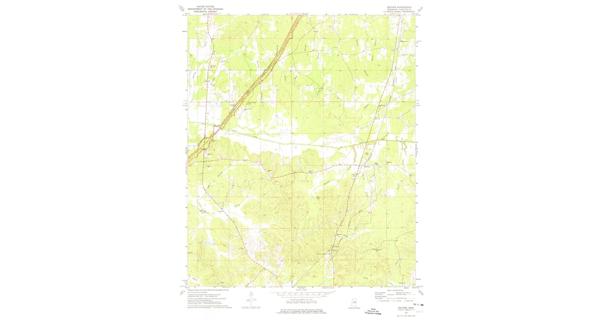 1972 Map of Reform, Choctaw County, MS — High-Res | Pastmaps