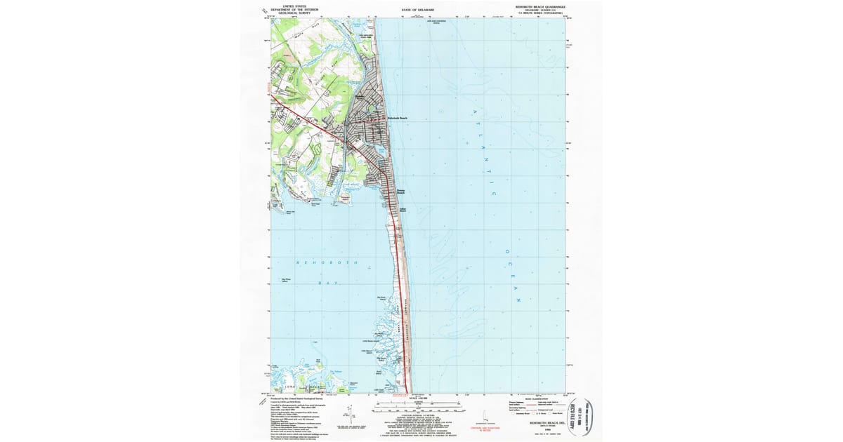 1984 Map of Rehoboth Beach, DE — High-Res | Pastmaps