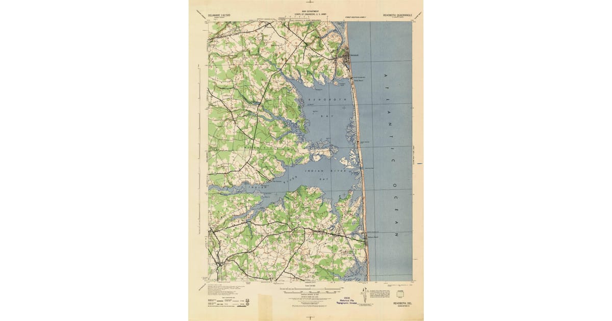 1940s Maps of Indian Beach, DE | Pastmaps