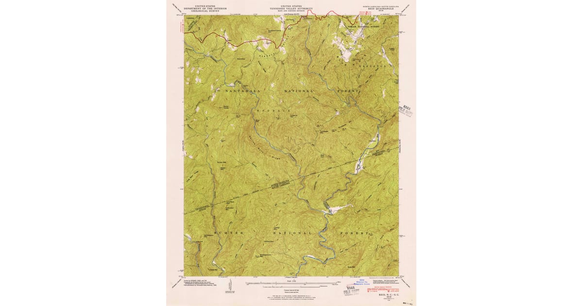 1946 Map of Reid, Transylvania County, NC — High-Res | Pastmaps