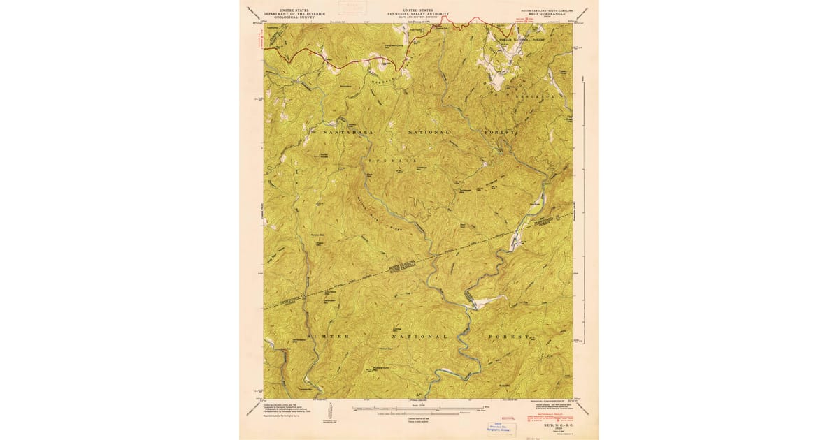 1947 Map of Reid, Transylvania County, NC — High-Res | Pastmaps
