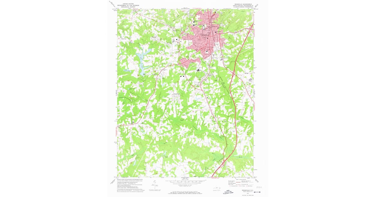 1972 Map of Reidsville, NC — High-Res | Pastmaps