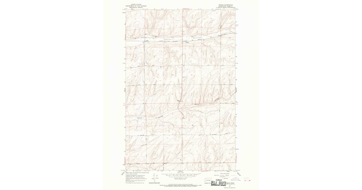 1967 Map of Reiman, Adams County, WA — High-Res | Pastmaps
