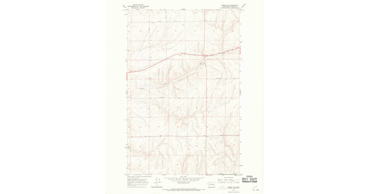 1967 Map of Reiman SW, Adams County, WA — High-Res | Pastmaps