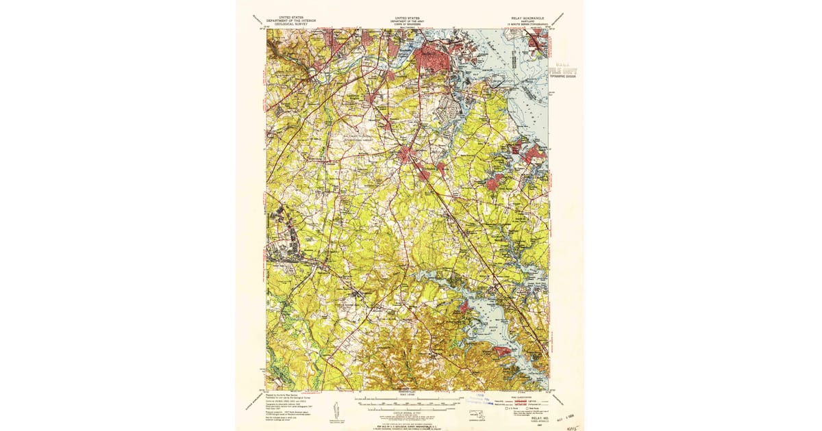 1947 Map of Relay, Anne Arundel County, MD — High-Res | Pastmaps