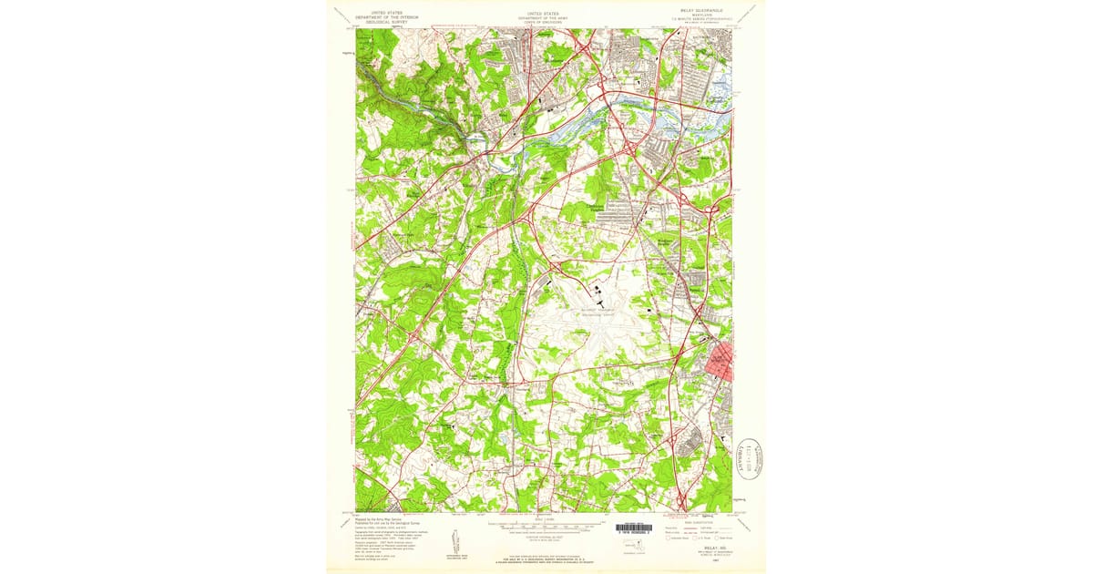 1957 Map of Relay, Anne Arundel County, MD — High-Res | Pastmaps