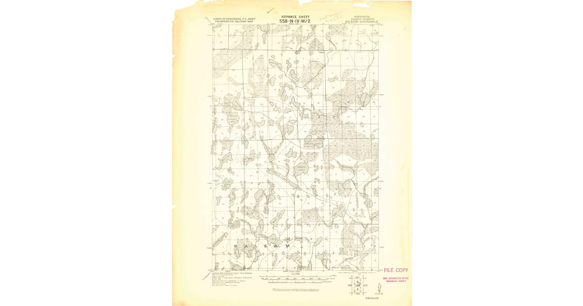 1919 Map of Release, Itasca County, MN — High-Res | Pastmaps