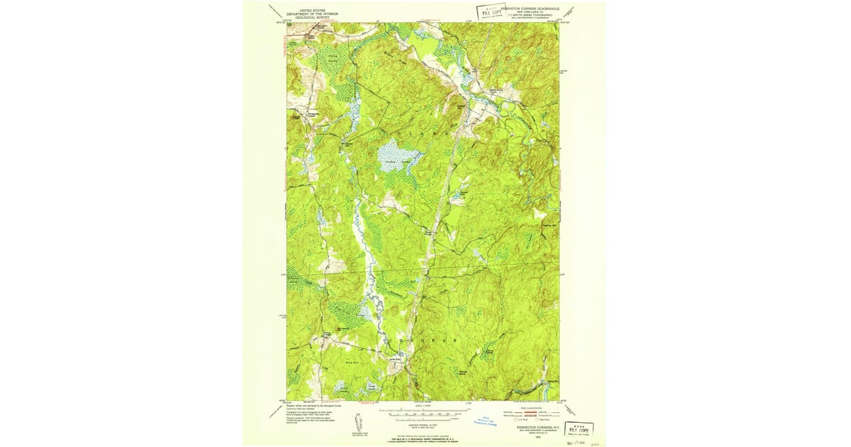 1951 Map of Remington Corners, Lewis County, NY — High-Res | Pastmaps