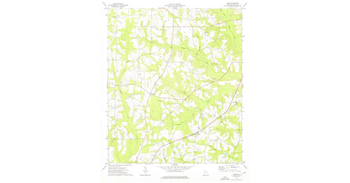 1974 Map of Reno, Grady County, GA — High-Res | Pastmaps