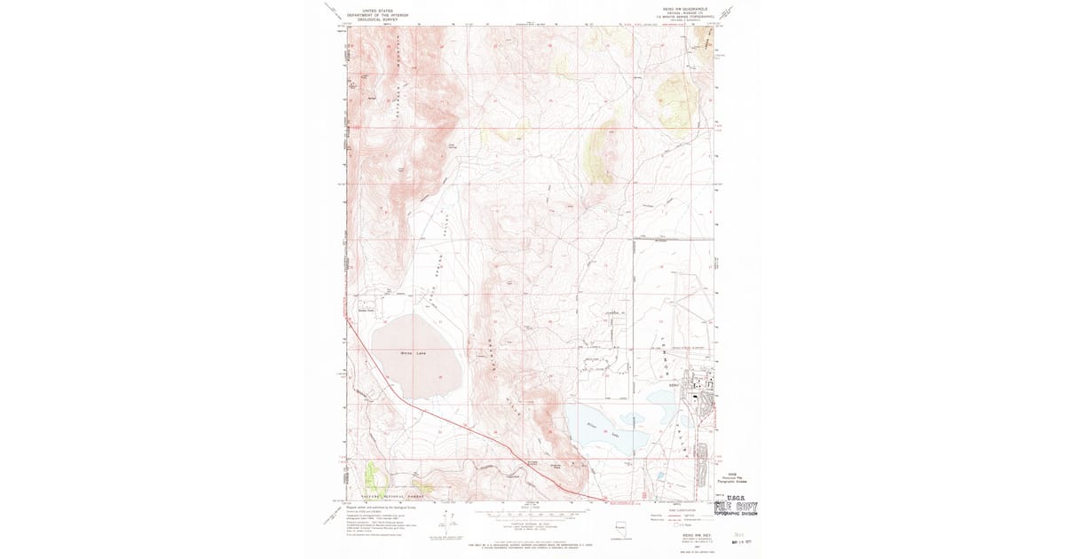 1967 Map of Reno NW, Washoe County, NV — High-Res | Pastmaps