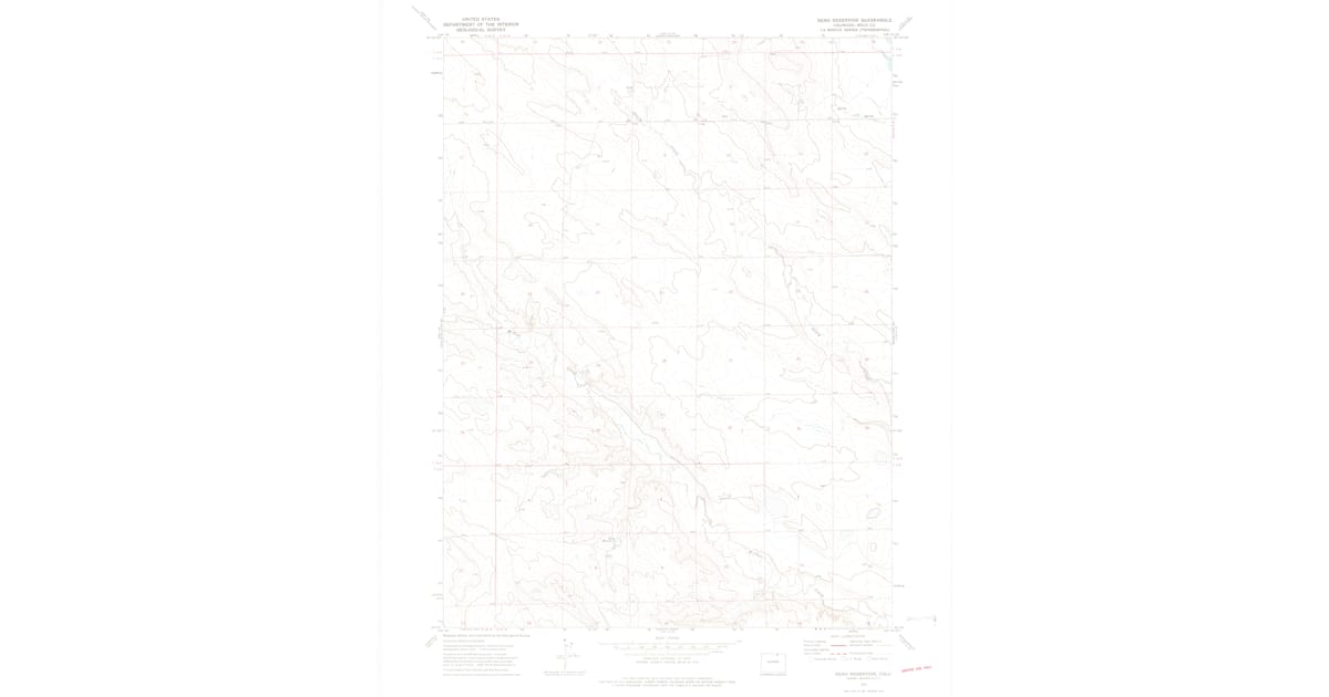 1972 Map of Reno Reservoir, Weld County, CO — High-Res | Pastmaps