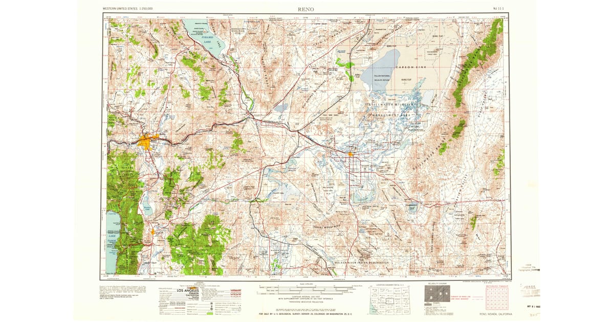 1960 Map of Reno, NV — High-Res, 1960 Print #2 | Pastmaps