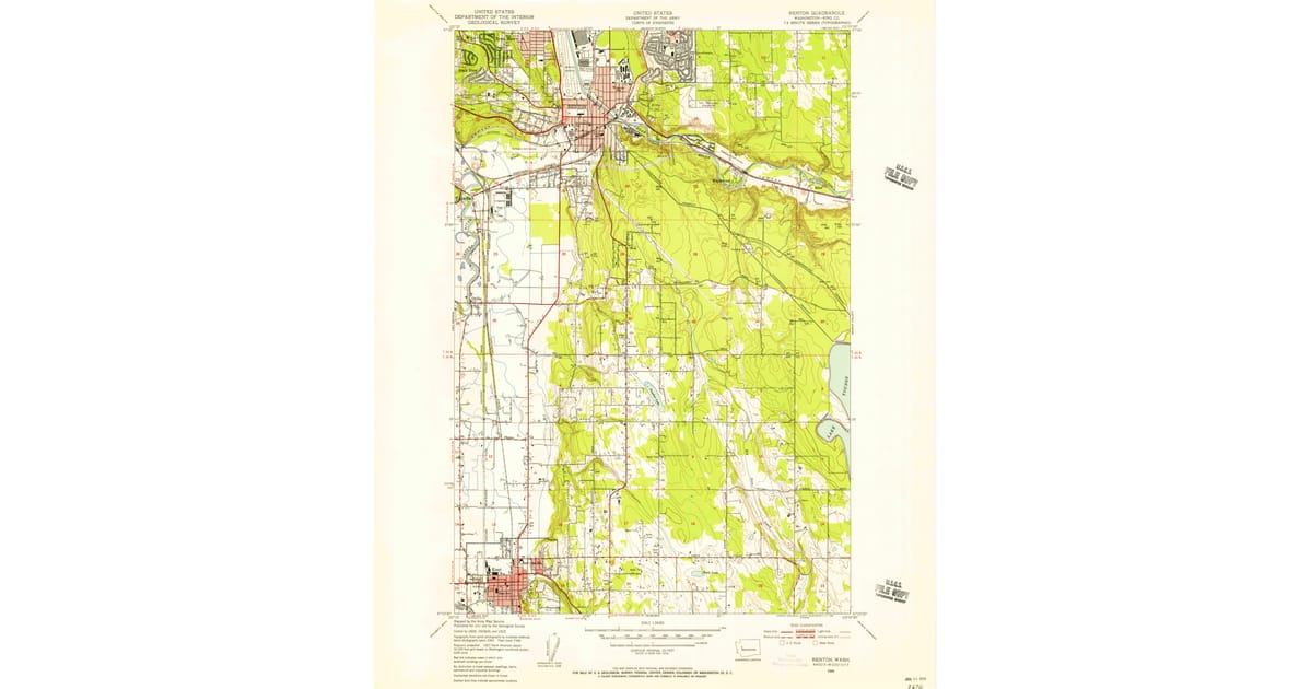 1949 Map of Renton, WA — High-Res | Pastmaps