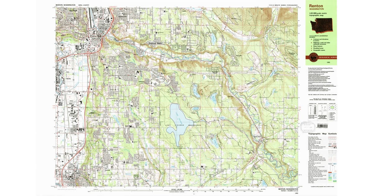 1983 Map of Renton, WA — High-Res | Pastmaps