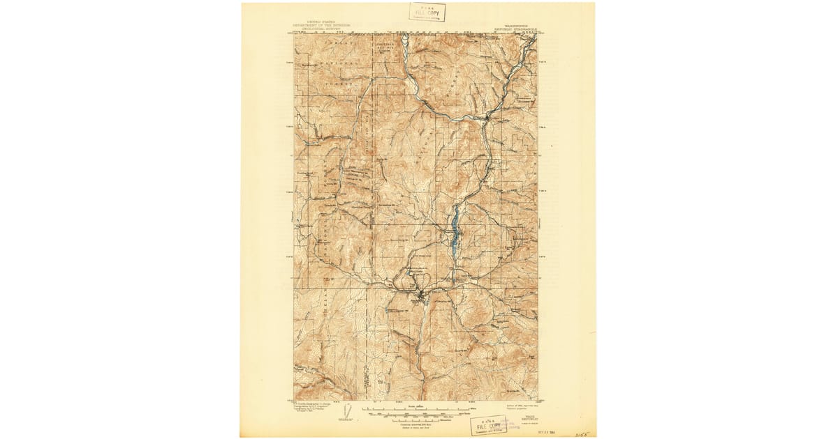 1904 Map of Republic, WA — High-Res, 1944 Print #2 | Pastmaps