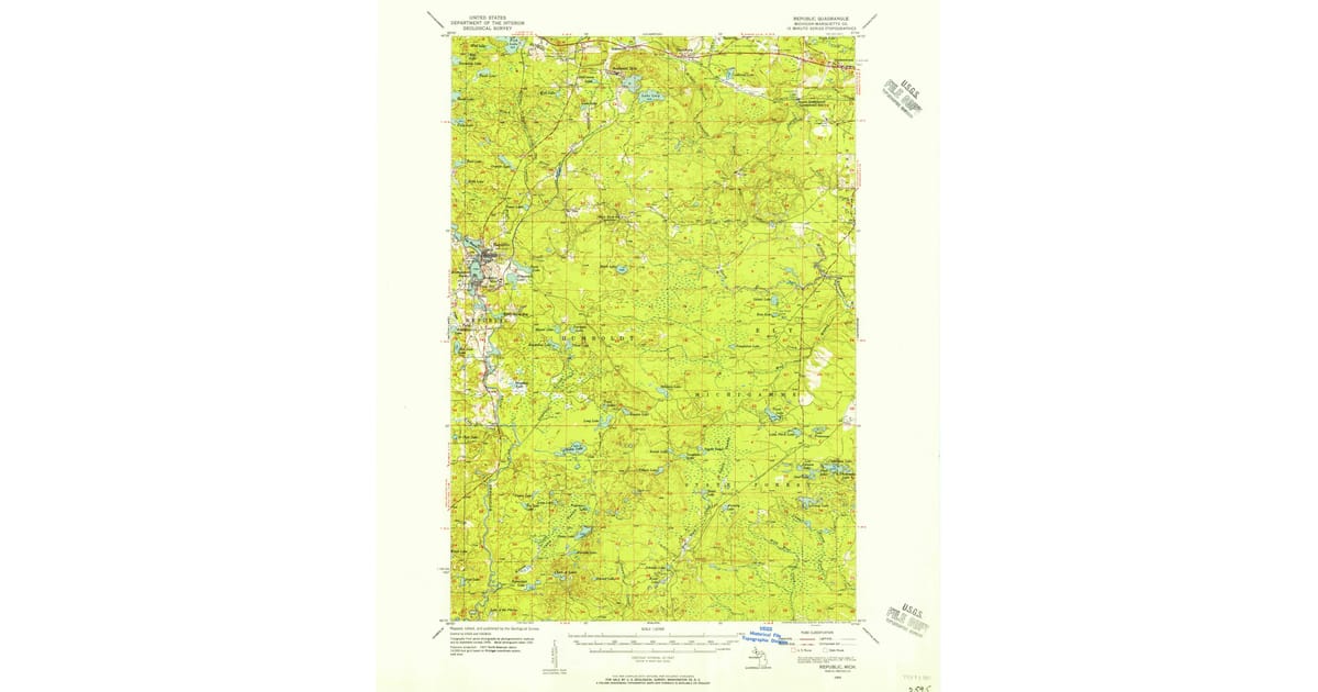 1955 Map of Republic, MI — High-Res | Pastmaps