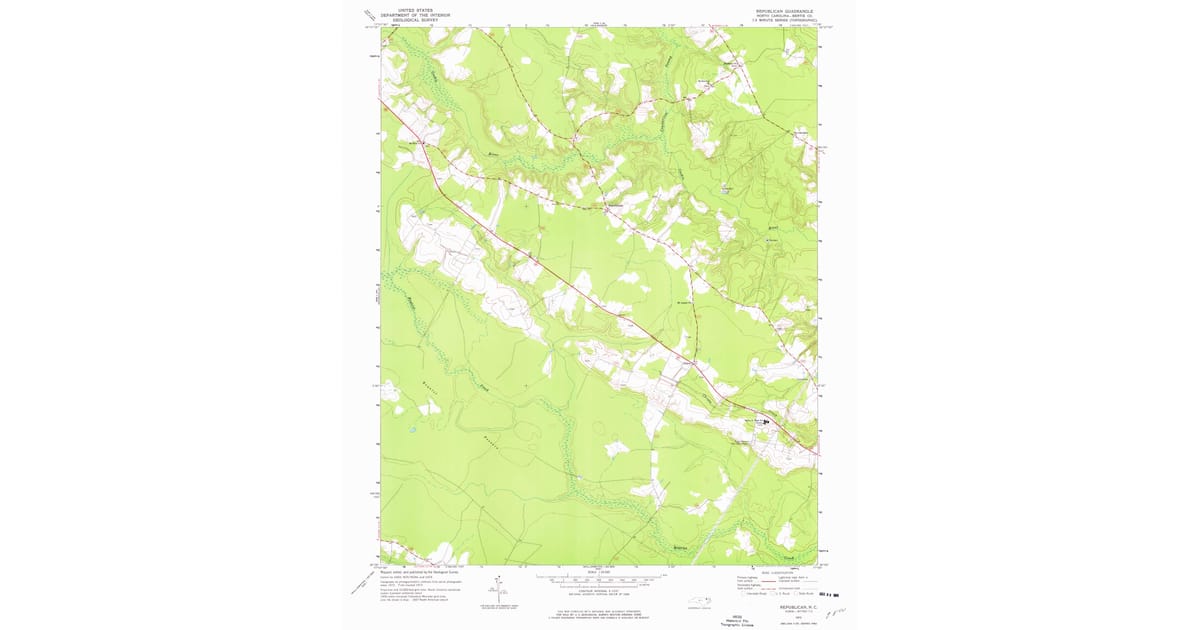 1972 Map of Republican, Bertie County, NC — High-Res | Pastmaps