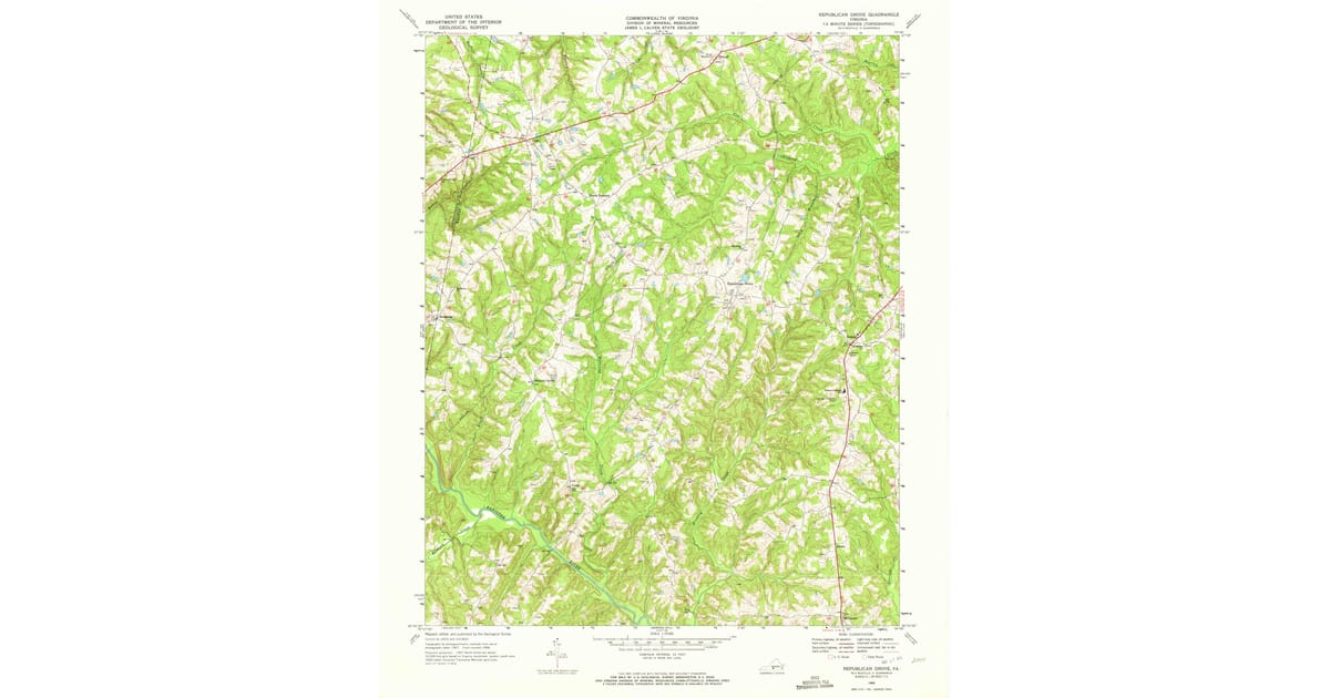 1968 Map of Republican Grove, Halifax County, VA — High-Res | Pastmaps