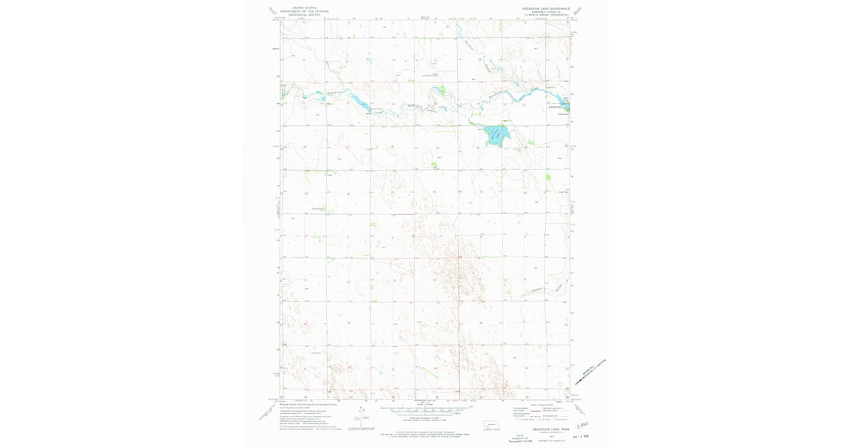 1973 Map of Reservoir Lake, Chase County, NE — High-Res | Pastmaps