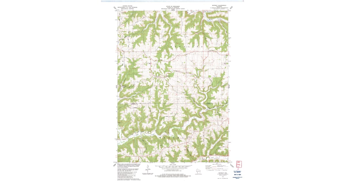 1983 Map of Retreat, Vernon County, WI — High-Res | Pastmaps