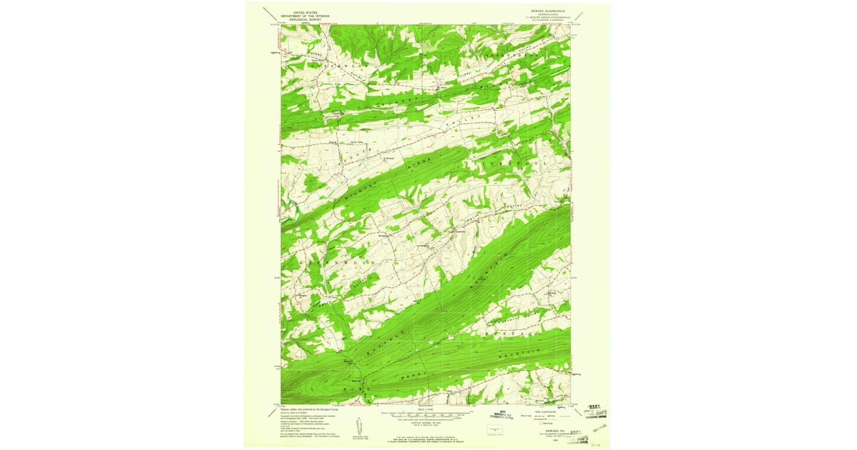 1959 Map of Reward, Perry County, PA — High-Res | Pastmaps