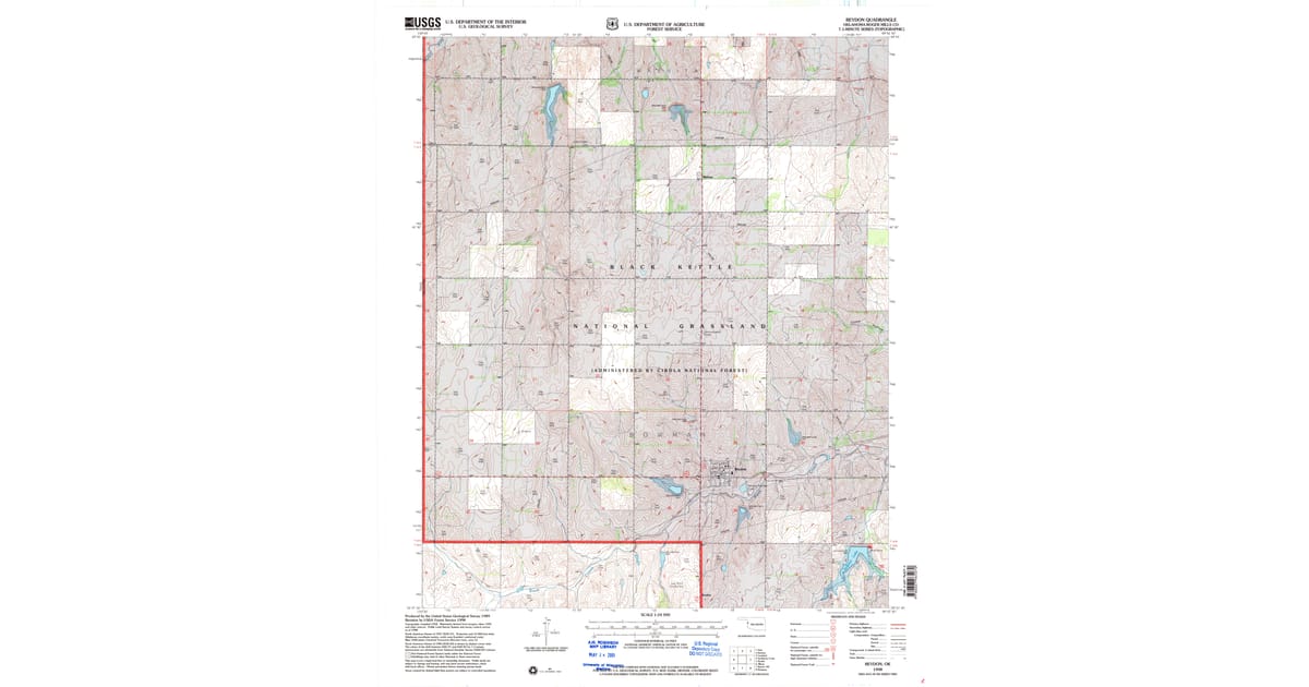 1998 Map of Reydon, OK — High-Res | Pastmaps