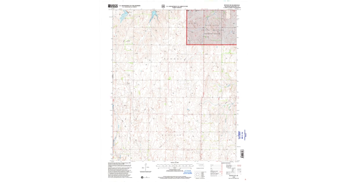 1998 Map of Reydon SW, Roger Mills County, OK — High-Res | Pastmaps