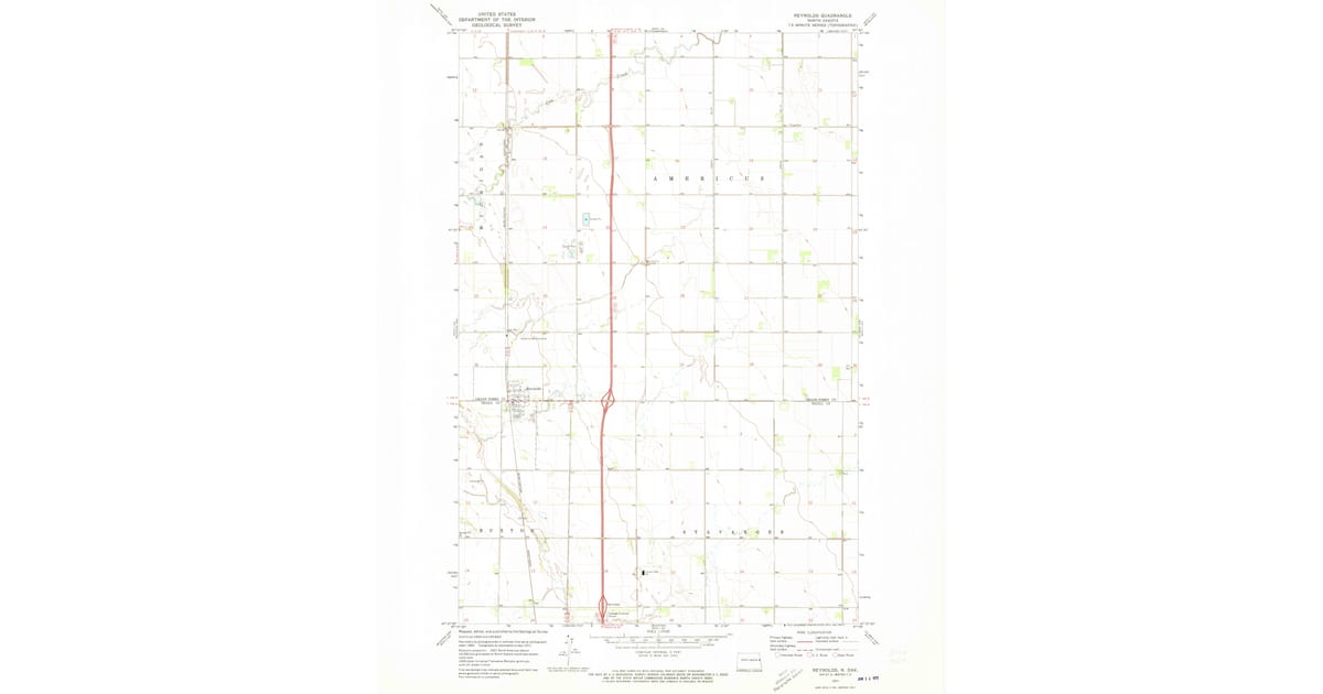 1971 Map of Reynolds, ND — High-Res | Pastmaps