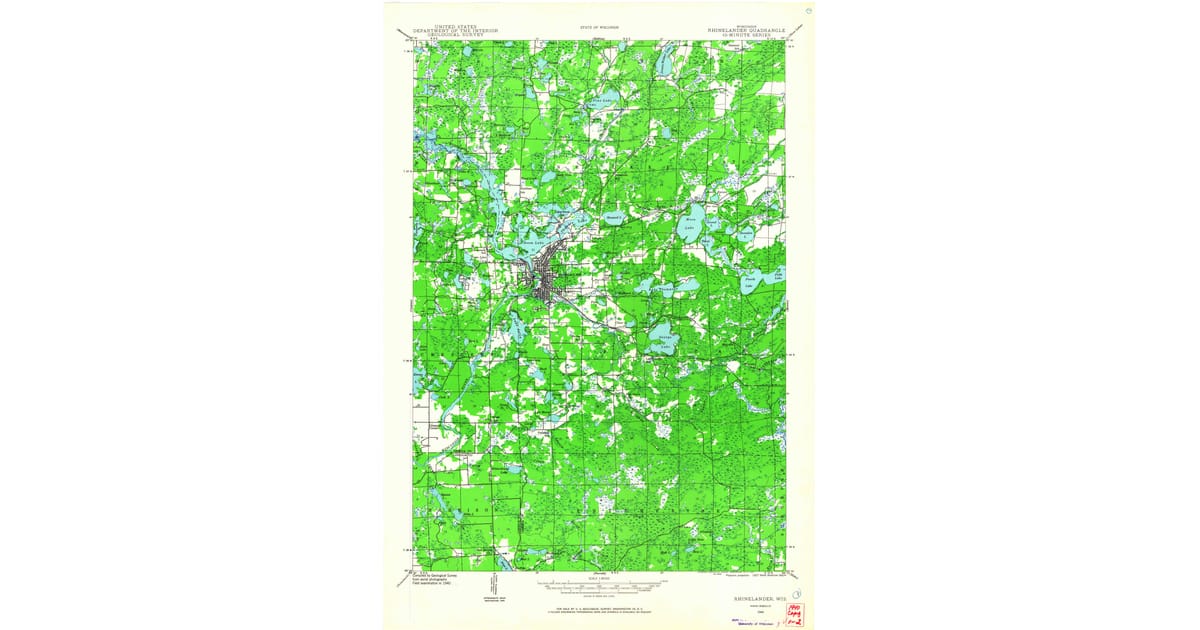 1940 Map of Rhinelander, WI — High-Res | Pastmaps