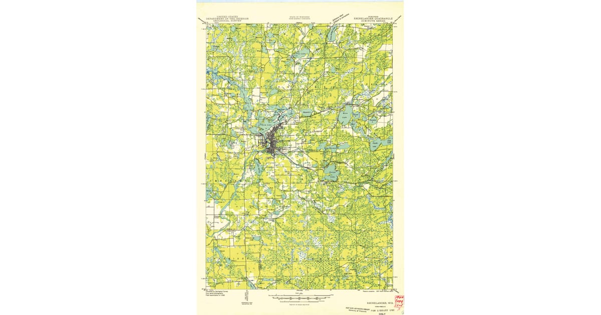 1949 Map of Rhinelander, WI — High-Res | Pastmaps