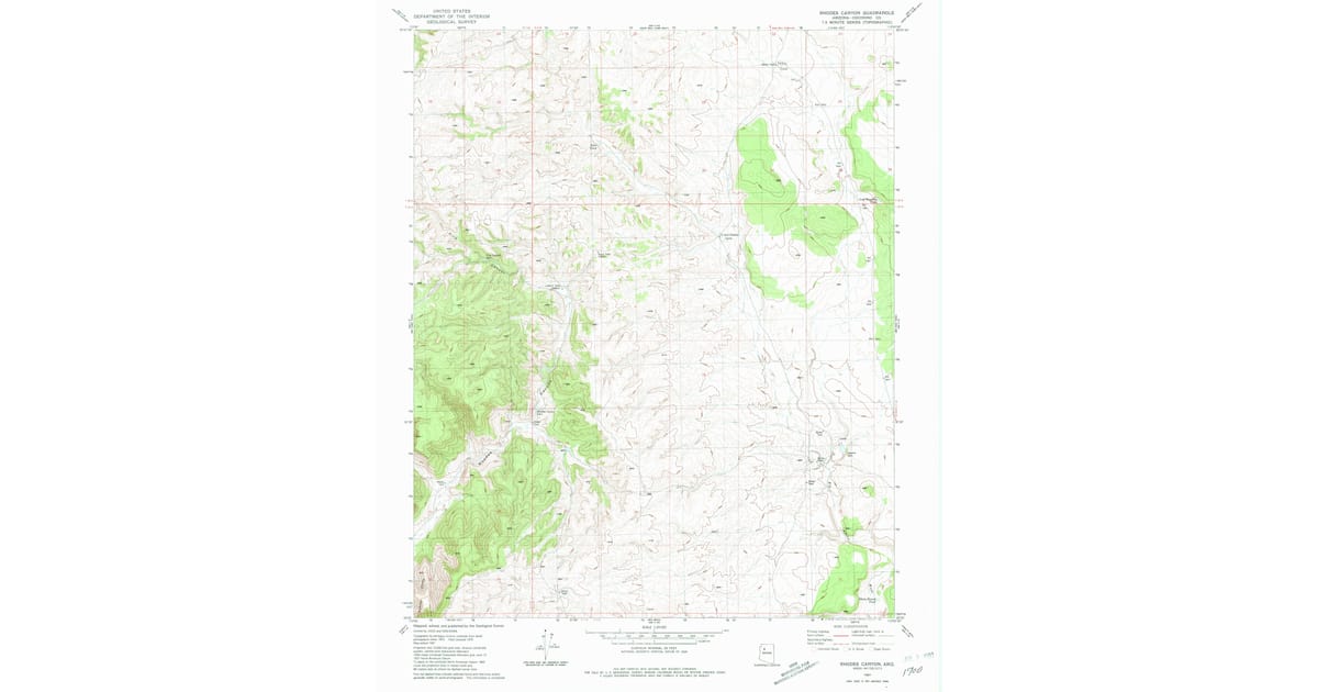 1981 Map of Rhodes Canyon, Coconino County, AZ — High-Res | Pastmaps