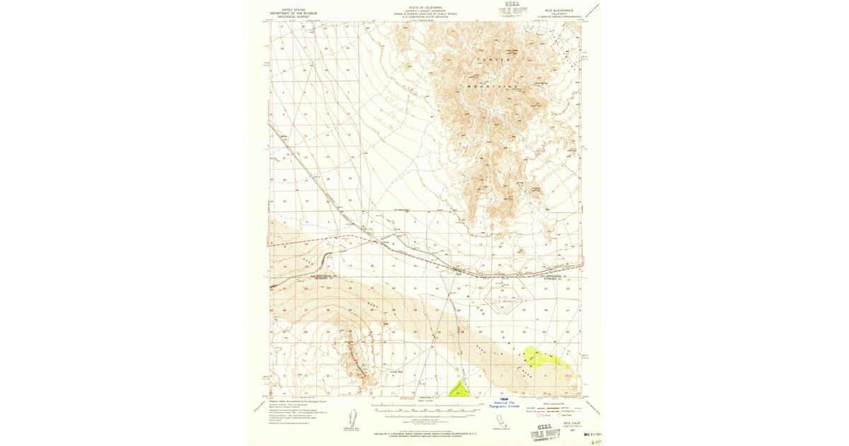 1954 Map of Rice, San Bernardino County, CA — High-Res | Pastmaps