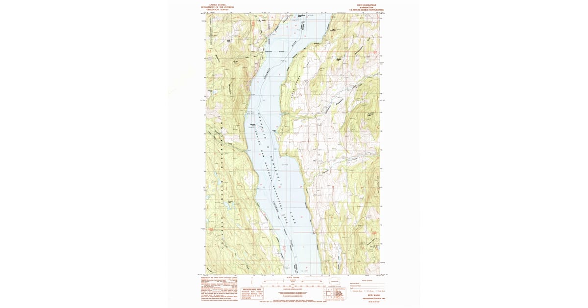1985 Map of Rice, Stevens County, WA — High-Res | Pastmaps