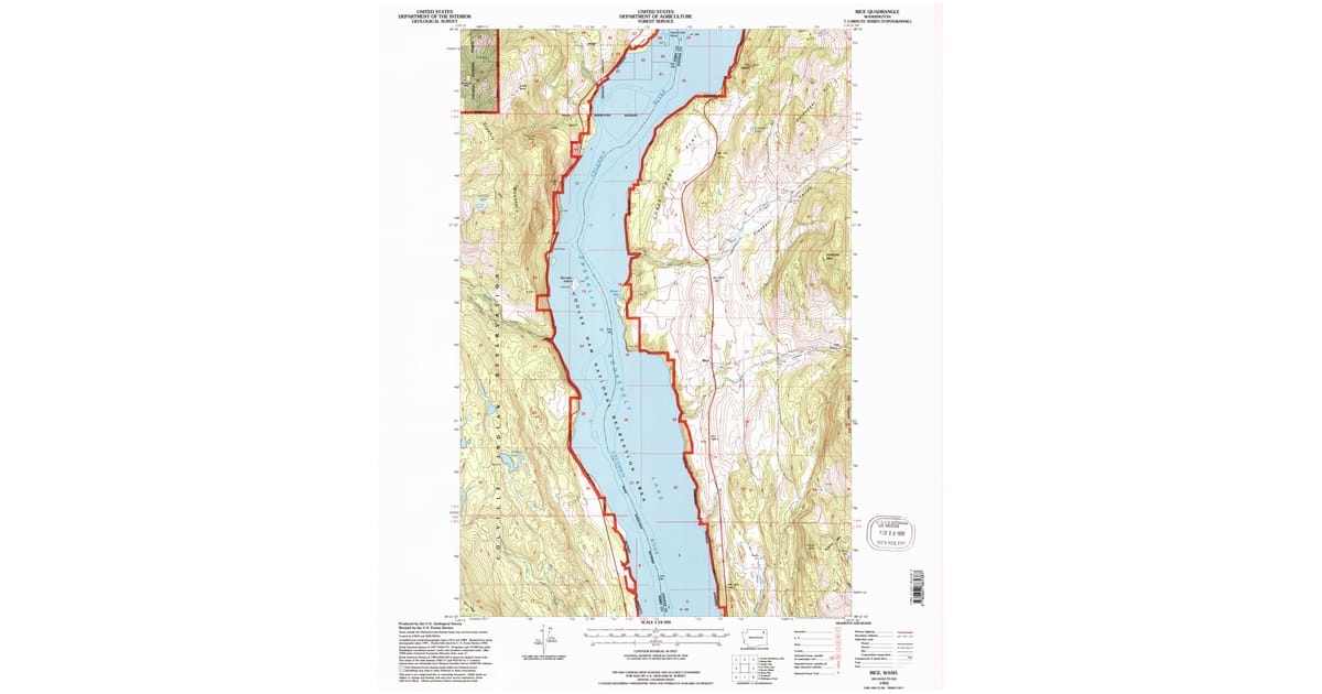 1992 Map of Rice, Stevens County, WA — High-Res | Pastmaps