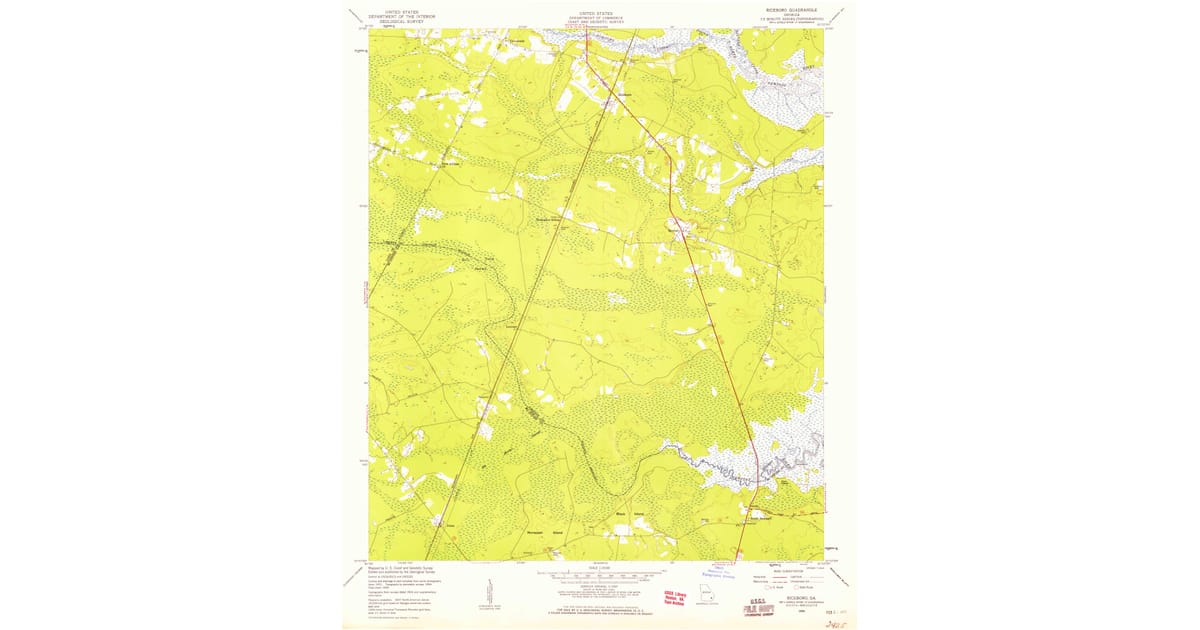 1955 Map of Riceboro, GA — High-Res | Pastmaps
