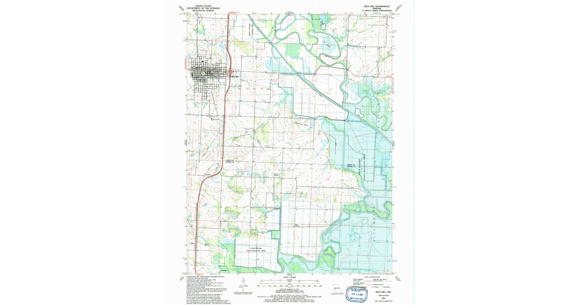 1991 Map of Rich Hill, MO — High-Res | Pastmaps