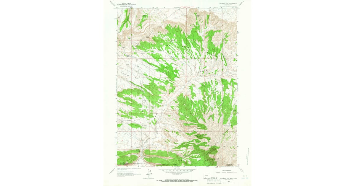 1963 Map of Richards Gap, Sweetwater County, WY — High-Res | Pastmaps