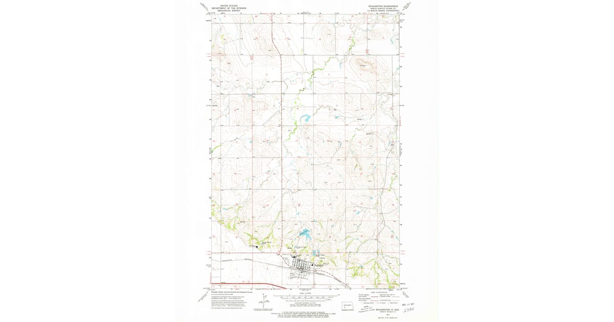 1973 Map of Richardton, ND — High-Res | Pastmaps