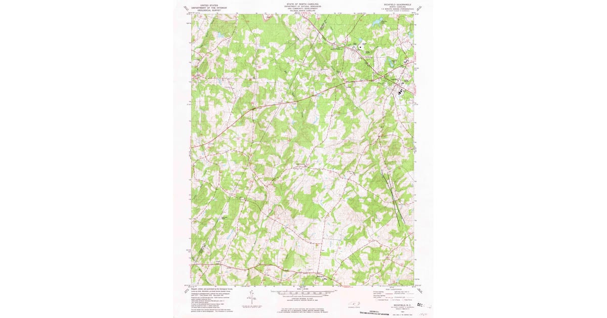 1981 Map of Richfield, NC — High-Res | Pastmaps