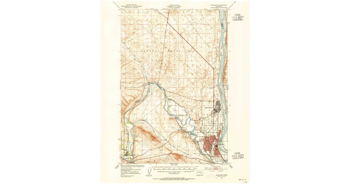 1951 Map of Richland, WA — High-Res | Pastmaps